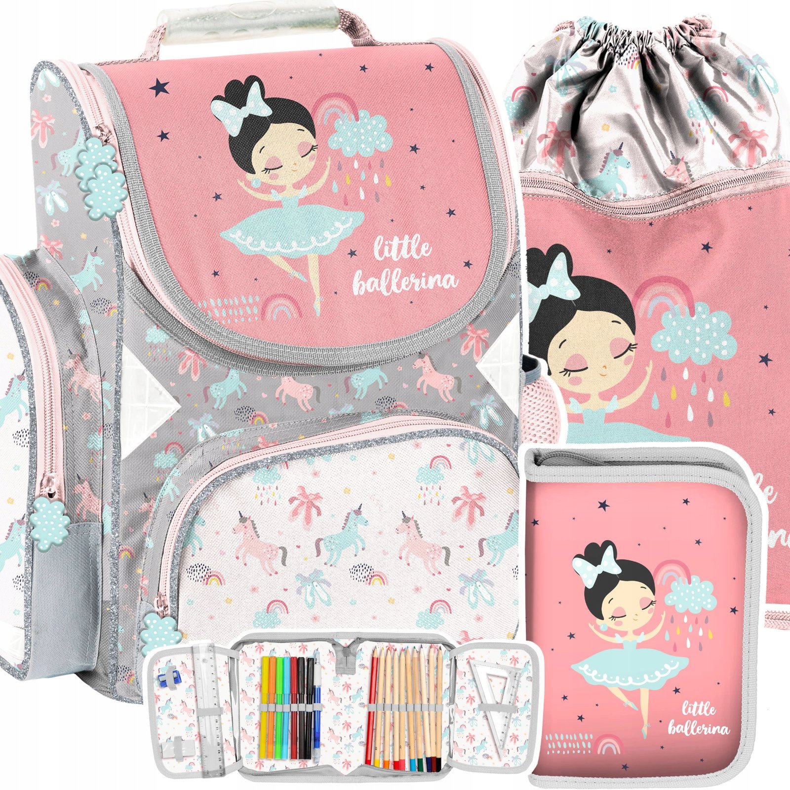 Školská 3v1 taška aktovka balerína baletka, - 52 € od predávajúcej ...