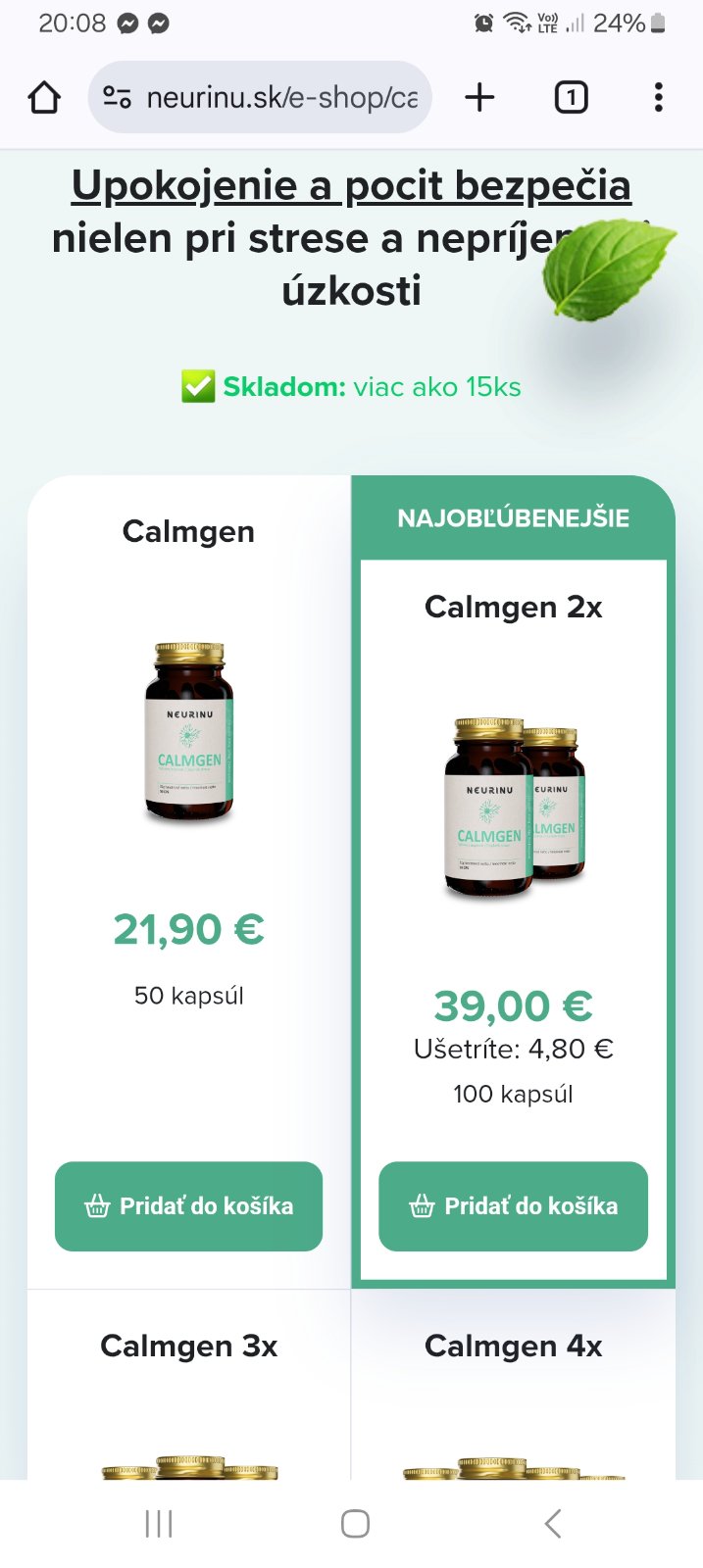 Prírodné tabletky Calmgen na stres a úzkosť - Modrý koník