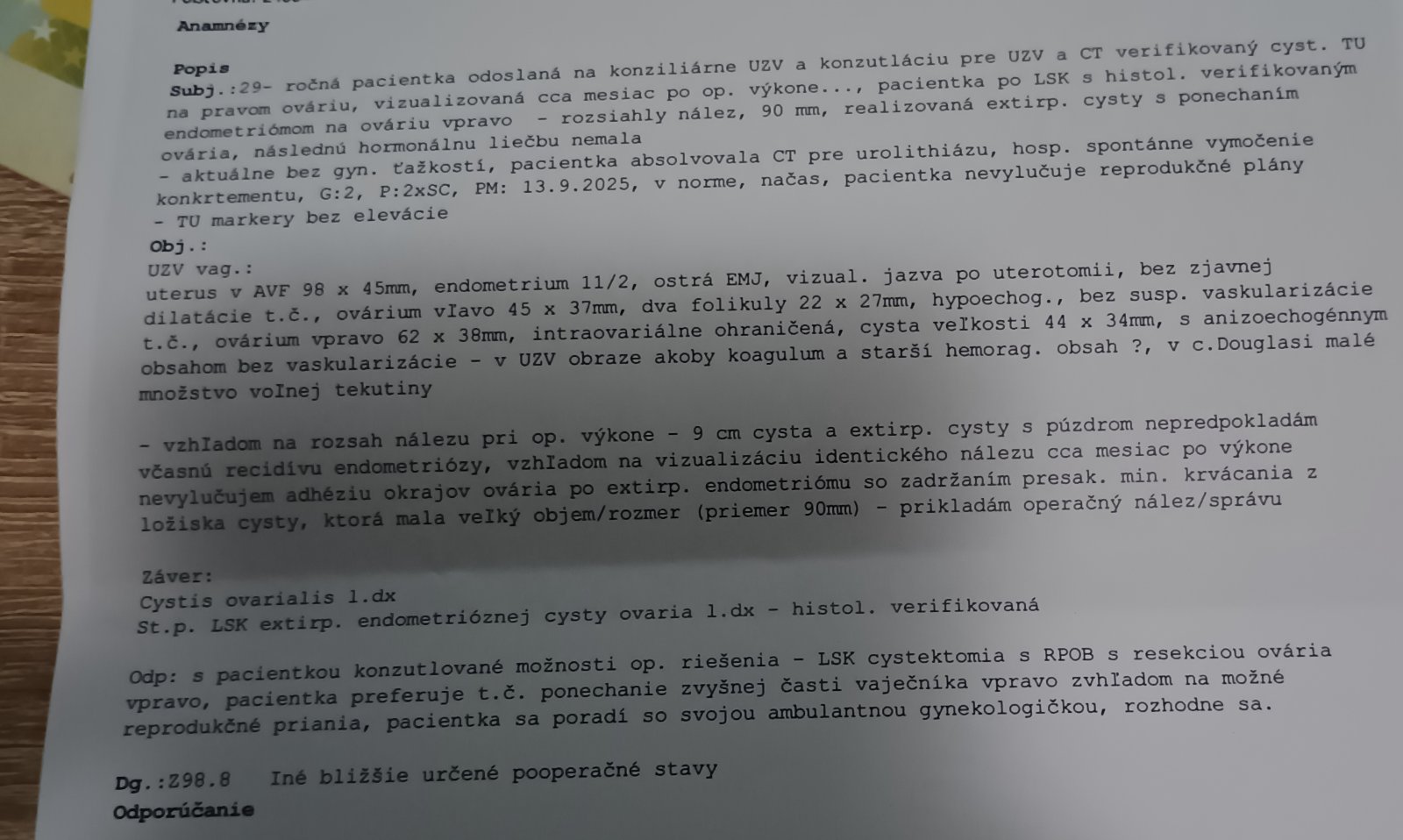Skúsenosti s opakovanou operáciou cysty na vaječníku - Modrý koník
